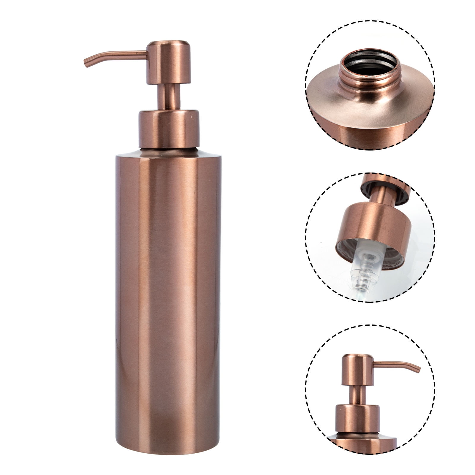 SOPOTUTU 1Pcs Emulsion Bottle Golden 21x5.5cm 350ml 304 Stainless Steel ...