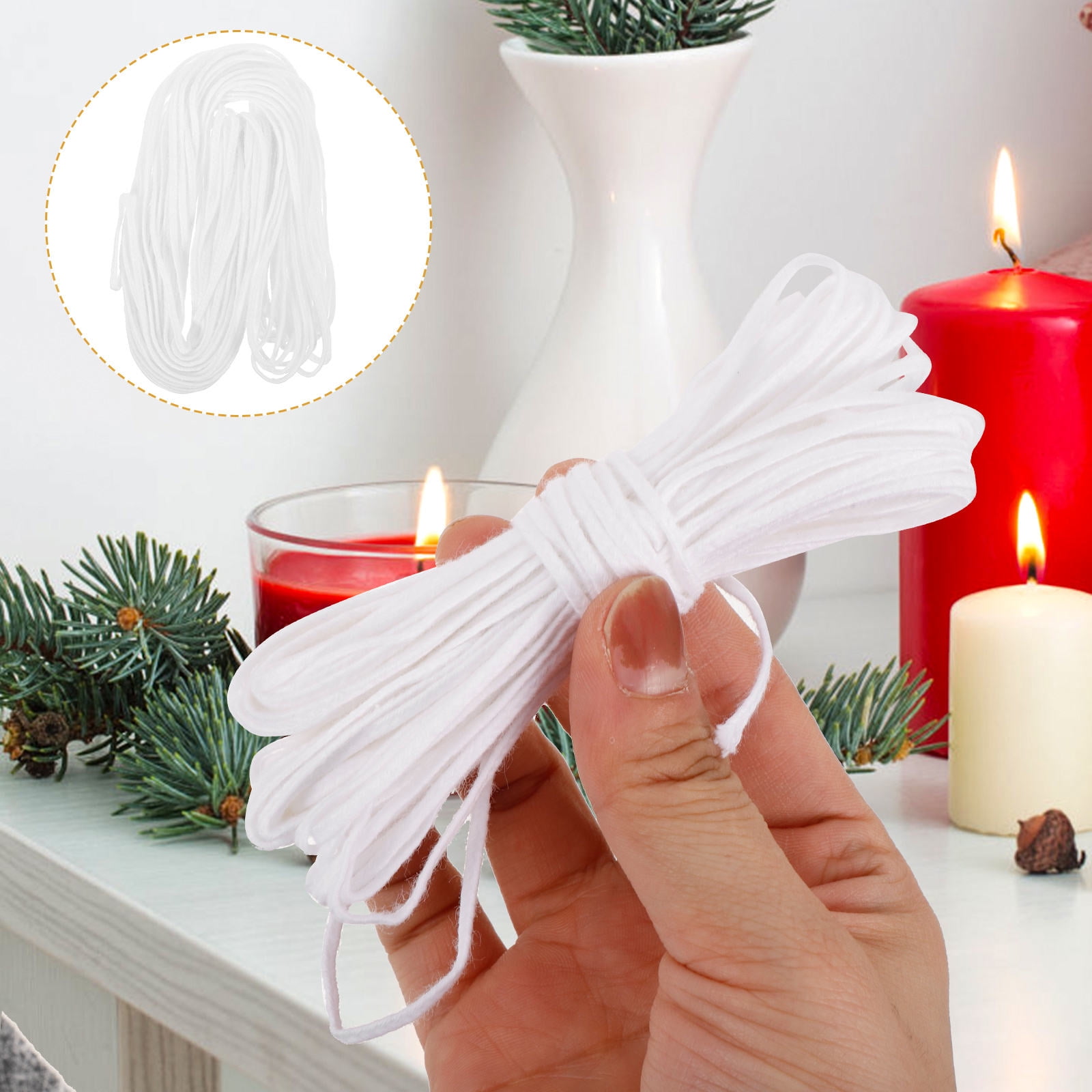 SOPOTUTU 1Pcs Flat Oil Lamp Wicks for Parties White Cotton Thread ...