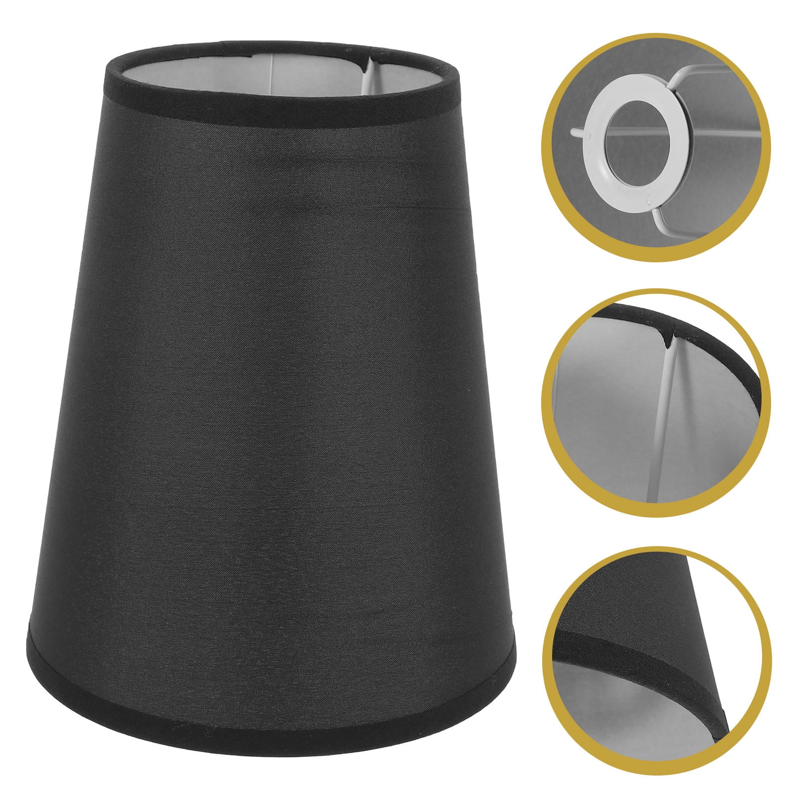 SOPOTUTU Sopotutu Black Fabric and PVC Desk Lampshade Modern Light ...