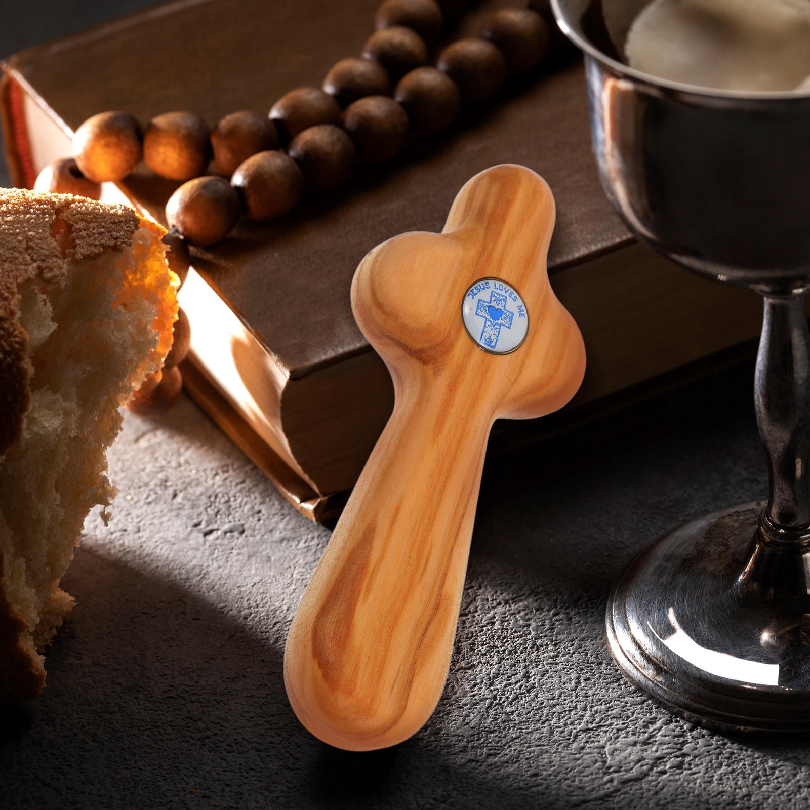 SOPOTUTU 1Pcs Small Wooden Cross for Religious Ceremonies Brown Hand ...