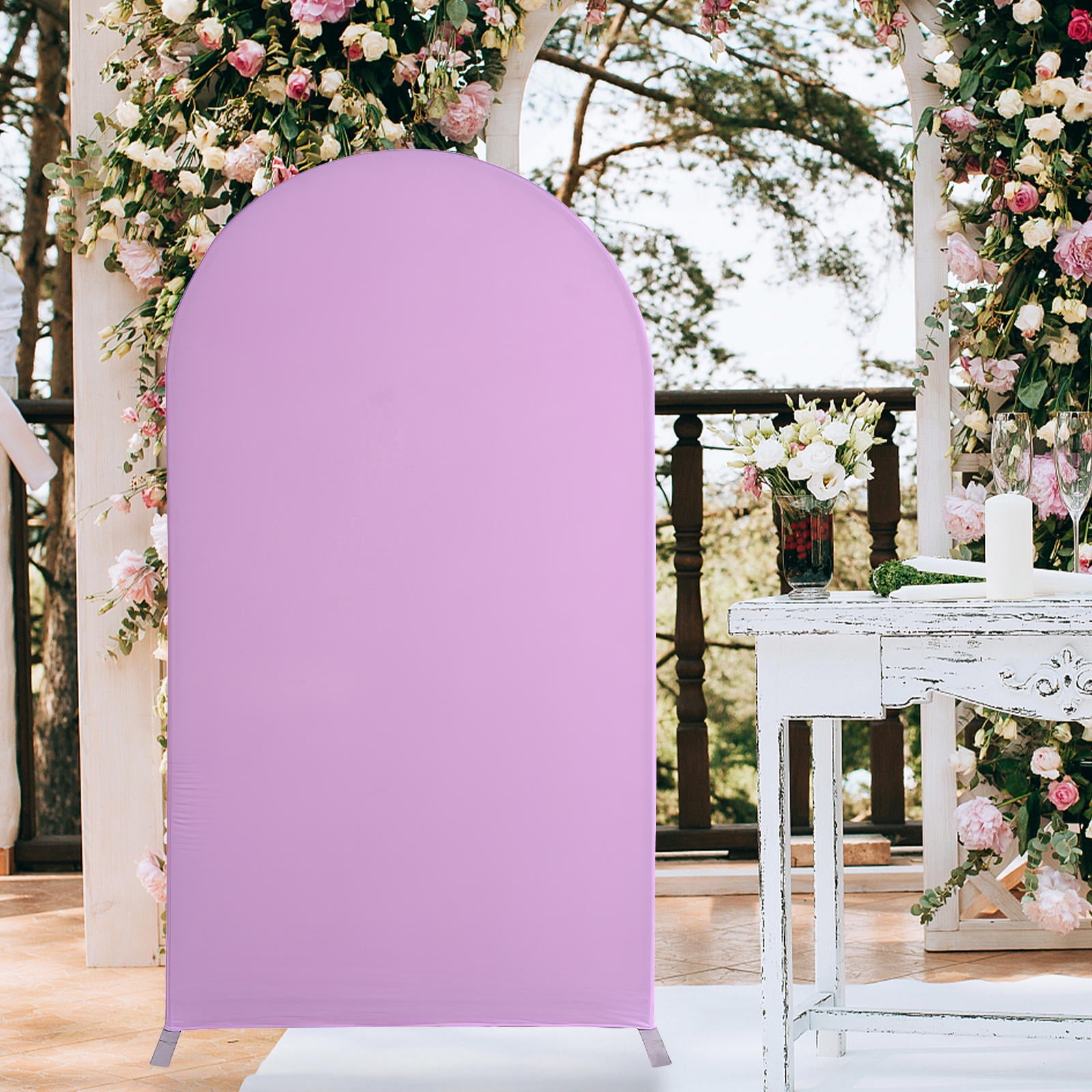 SOPOTUTU Elastic Violet Arch Cover for Wedding Arch Stand Durable ...