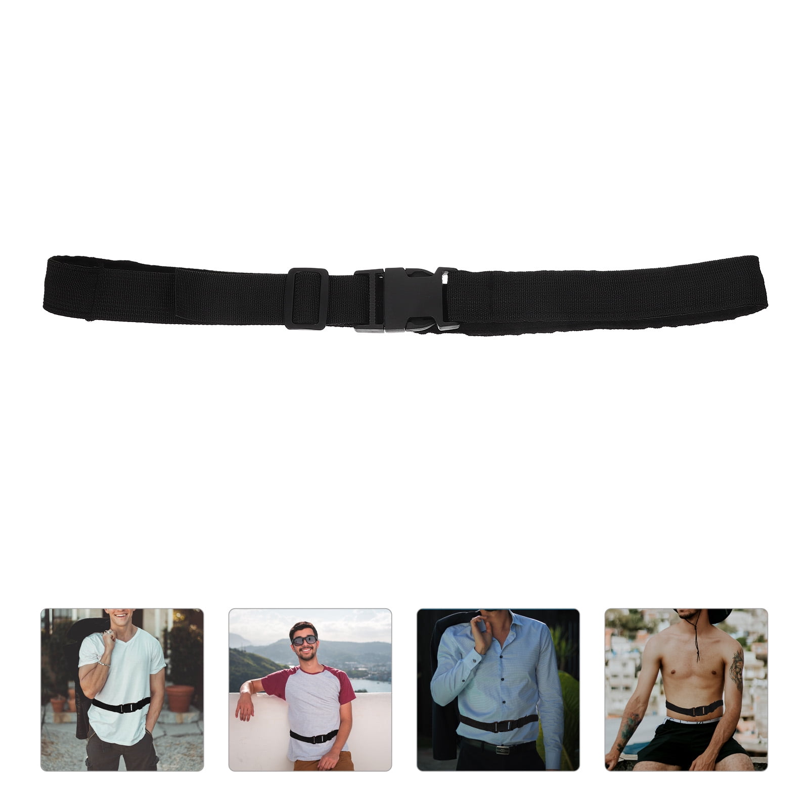 SOPOTUTU 1Set Black Woven Fabric Anti Theft Invisible Waist Bag for Men ...
