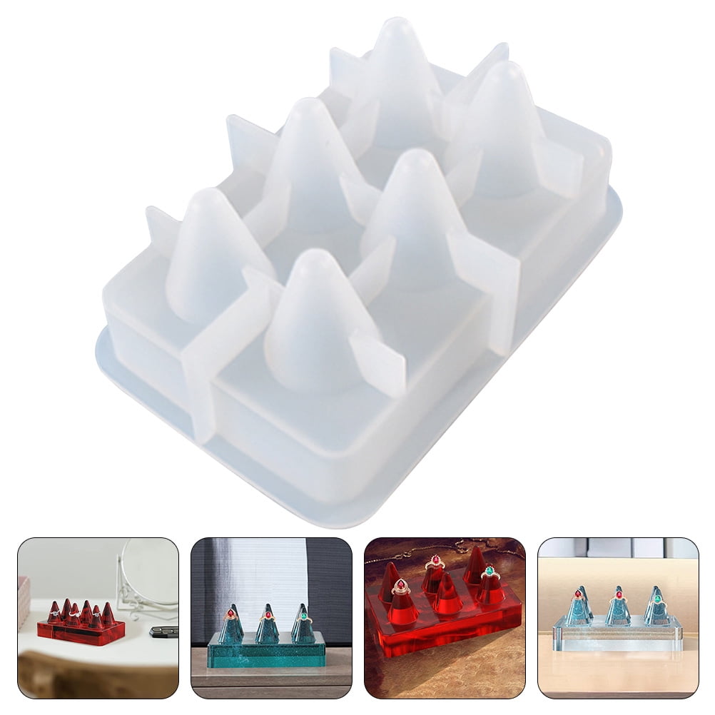 SOPOTUTU 1Set Cone Rings Rack Mold for DIY Crafts Epoxy Resin Molding 4 ...