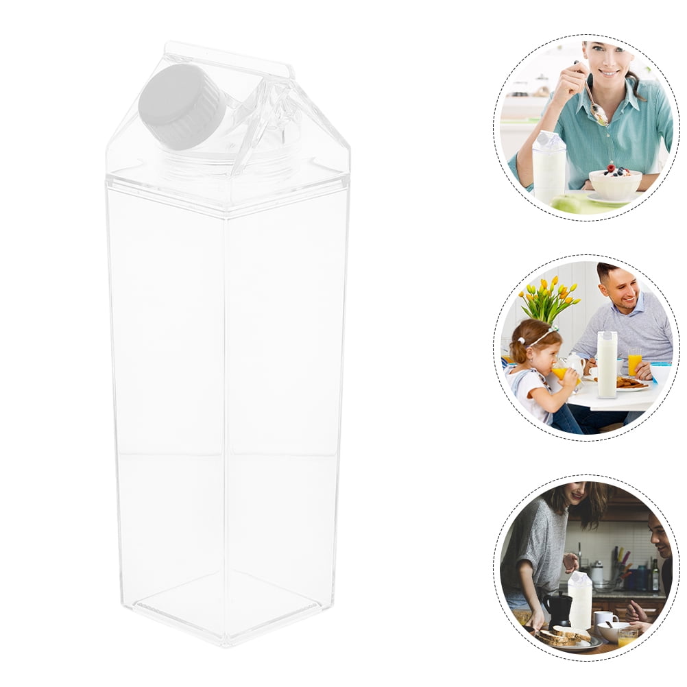 SOPOTUTU 1Set Glass Milk Carton for Men with Portable and Reusuable ...