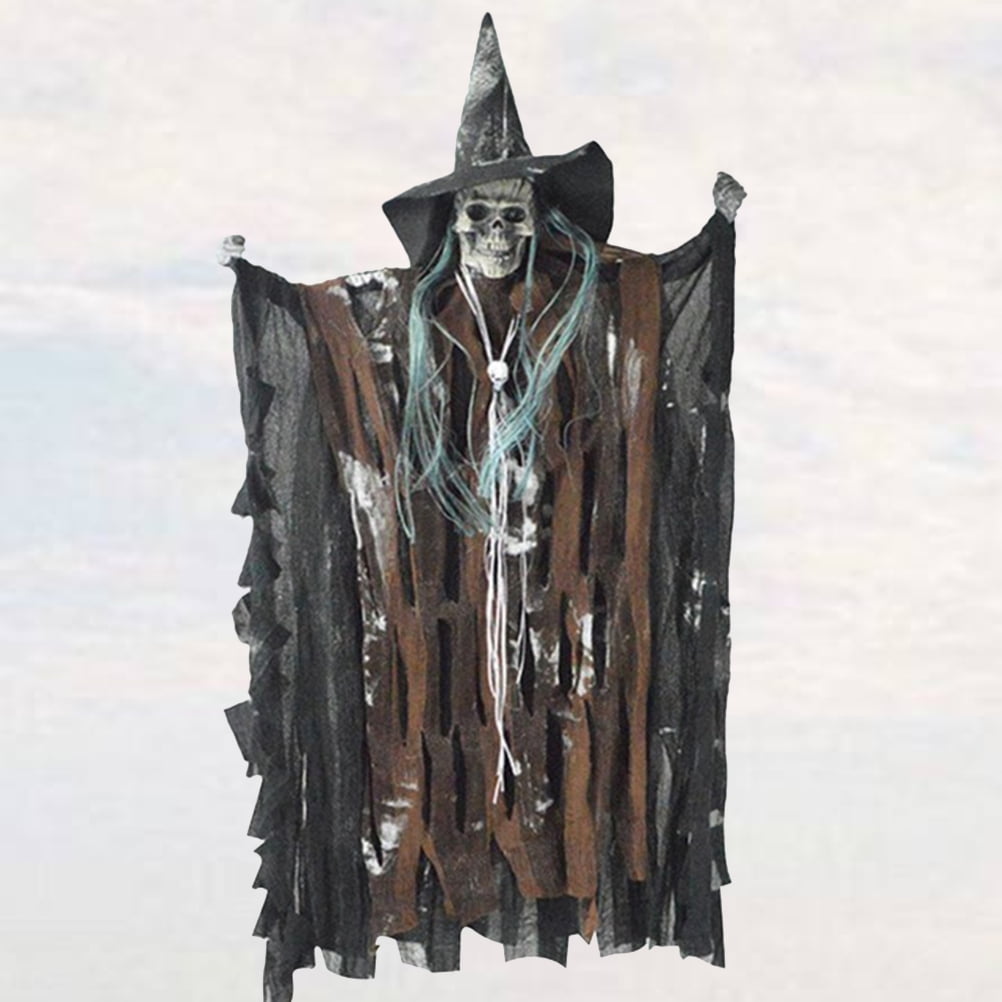 SOPOTUTU 1Set Hanging Ghost Resin Fabric Scary Sound Wings Movement ...