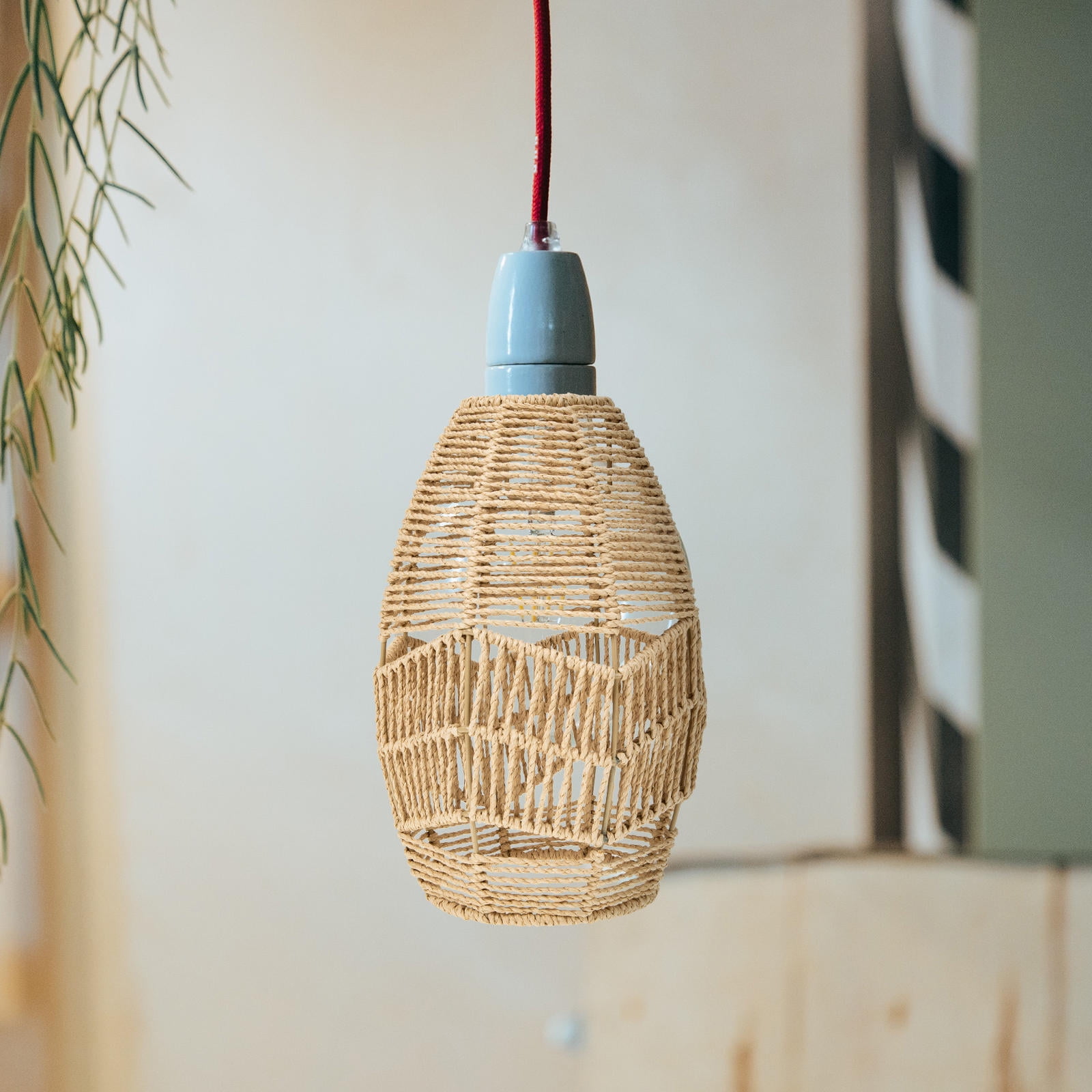 SOPOTUTU 1Set Khaki Woven Pendant Shade for Homeowners in Asian Decor ...