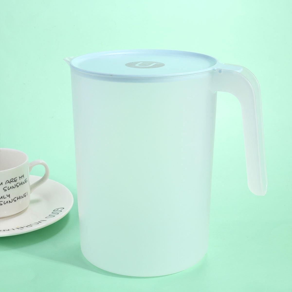 SOPOTUTU Fridge Water Pitcher Water Container Plastic 1Pcs 2000ml Blue ...