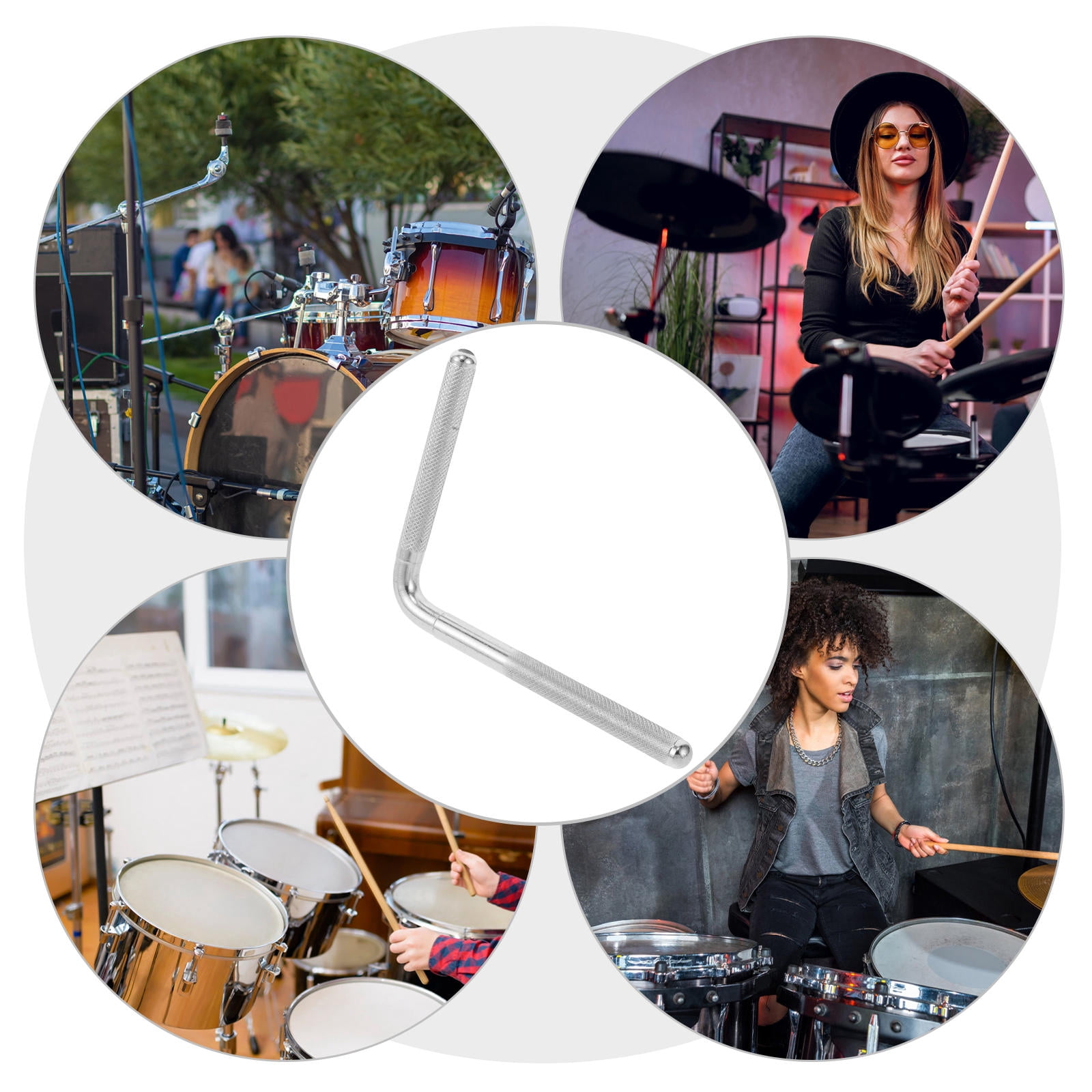 SOPOTUTU Metal Cowbell Bracket Extension Rod for Drum Set Easy to Use ...