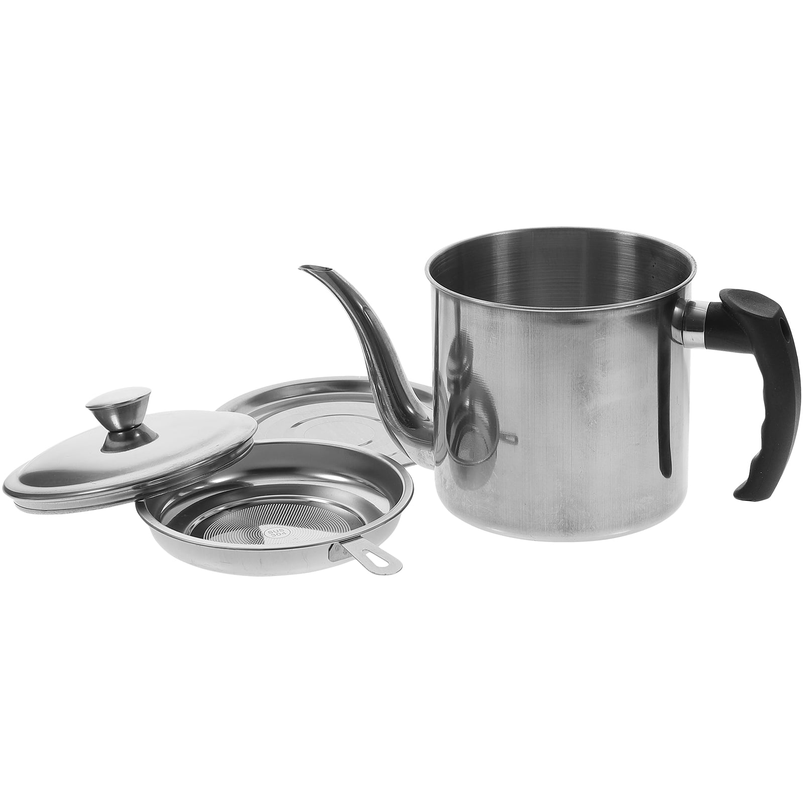 SOPOTUTU 1Set Silver Oil Container Kitchen with Removable Strainer ...