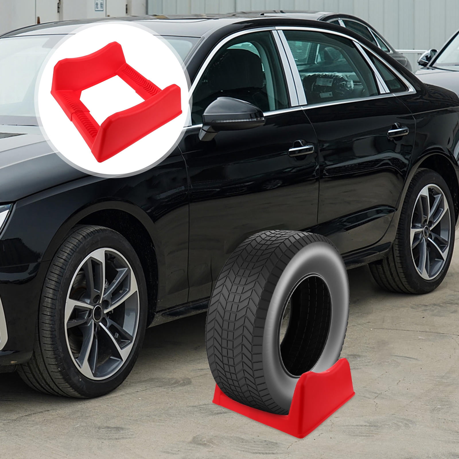 SOPOTUTU 1Set Tire Display Rack For Stackable Tire Rack Red Plastic ...