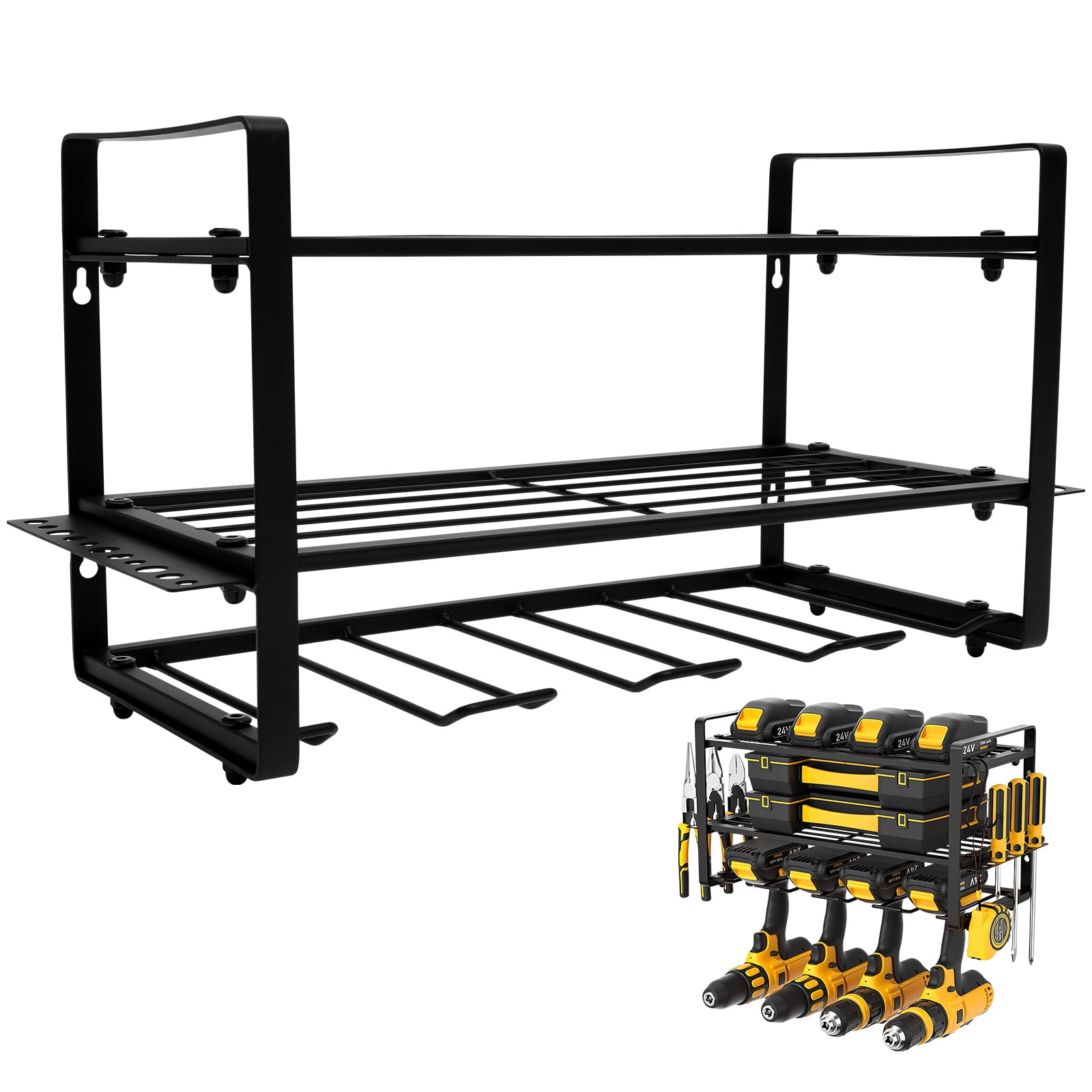 SOPOTUTU 1Set Wall Mounted Drill Holder For Garage And Home Workshop 16 ...