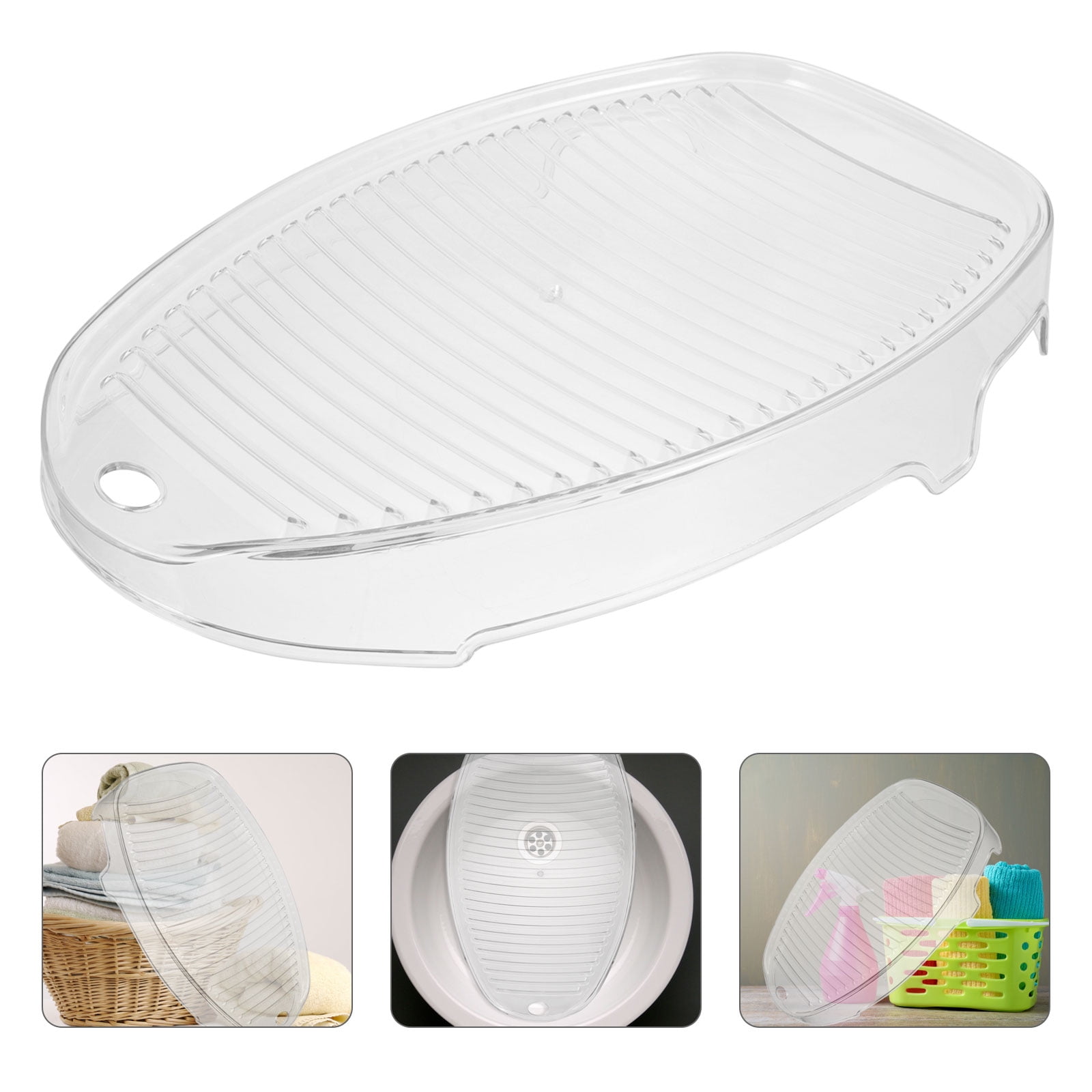 SOPOTUTU 1Set Washing Board Handheld Design Transparent Plastic for ...