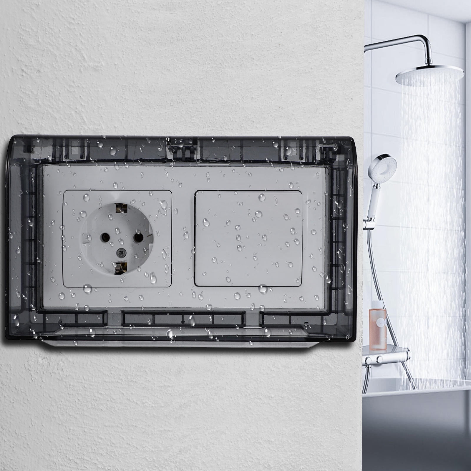 SOPOTUTU Black Plastic Socket Waterproof Cover for Indoor Outdoor Use ...