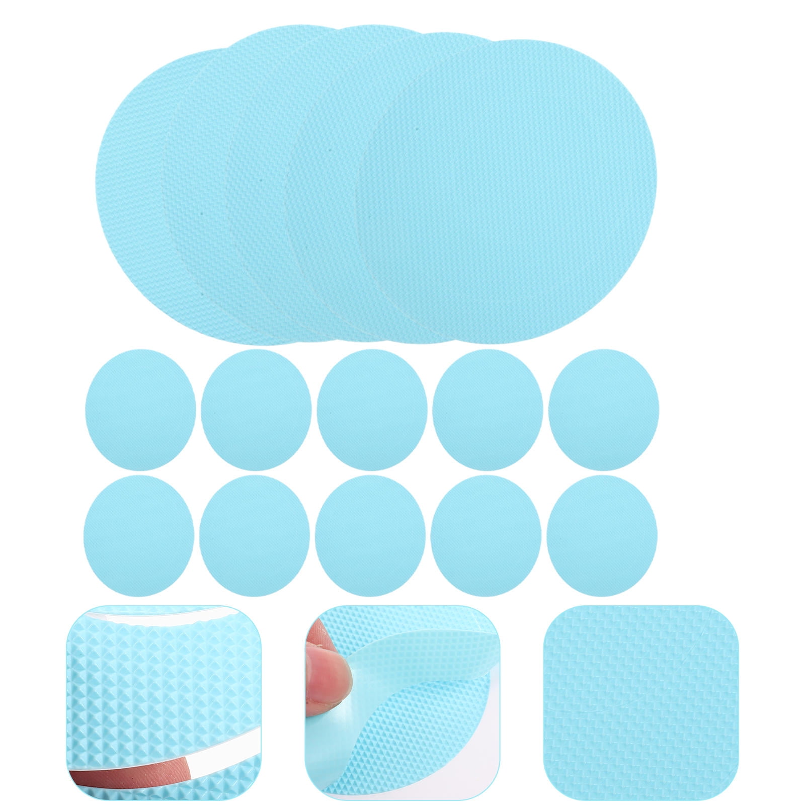 SOPOTUTU 20 Sheets Non Slip Bathtub Stickers Oval PEVA Skyblue Bathroom ...