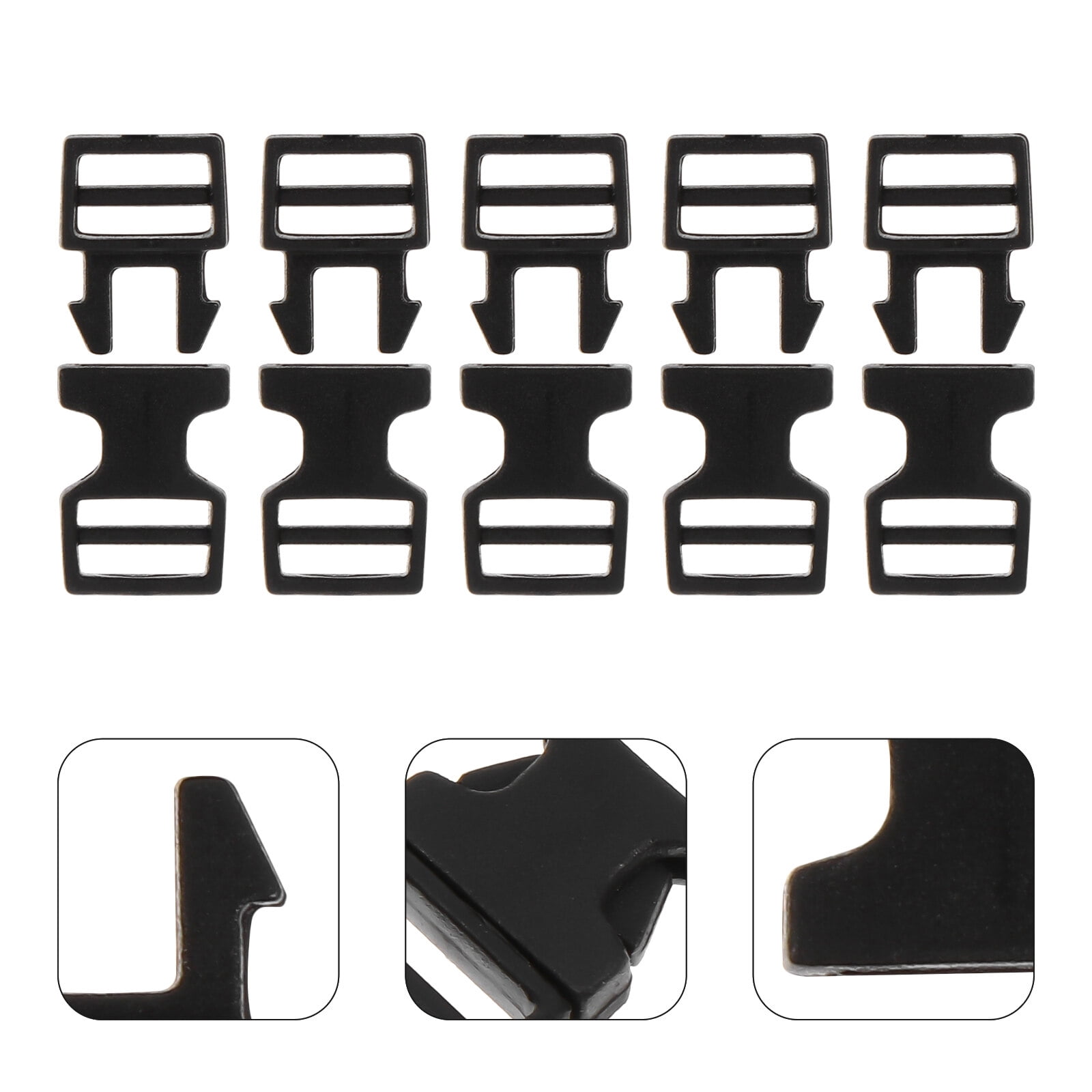 SOPOTUTU 20Pack Black Plastic Mini Buckle for Doll Making and Pet ...