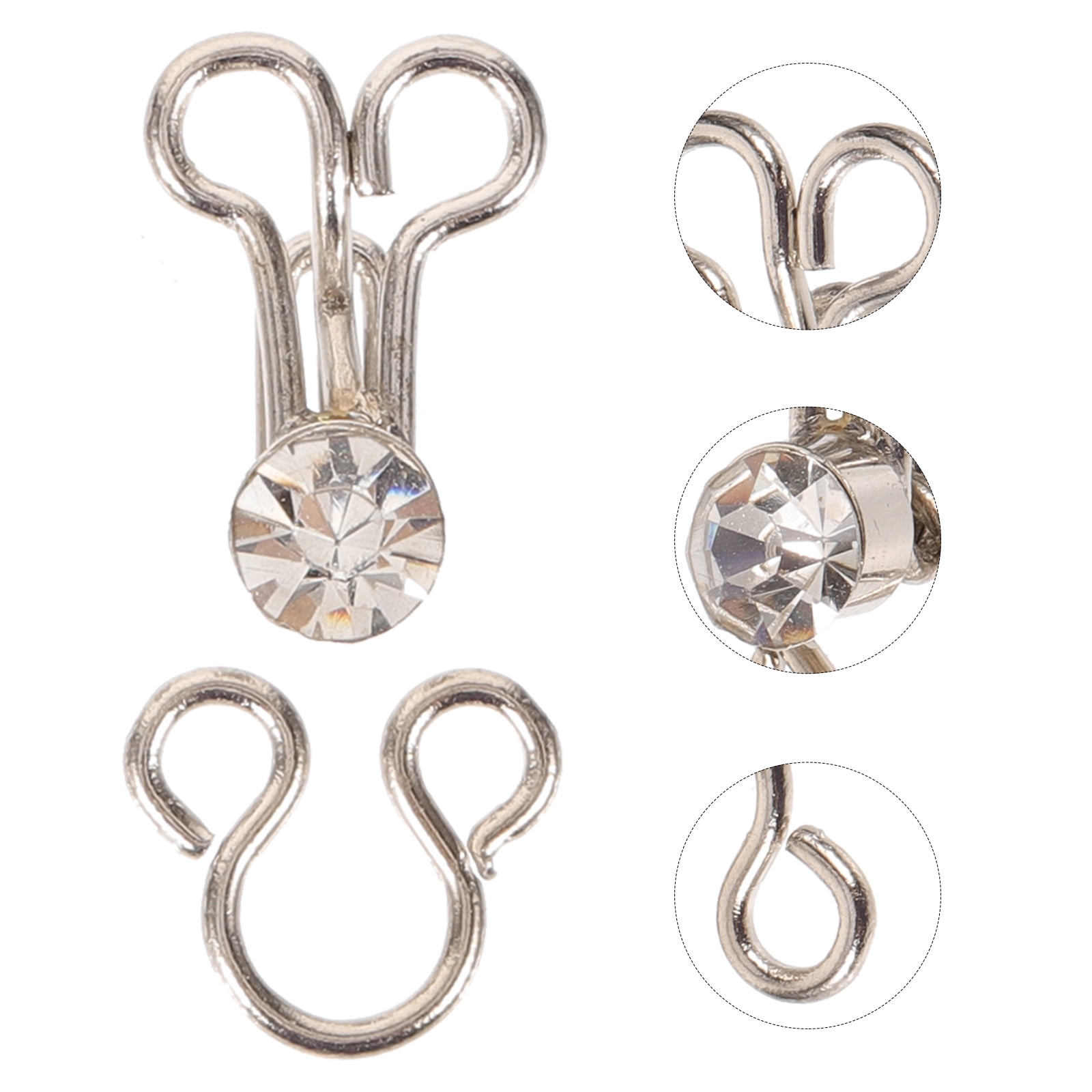 SOPOTUTU Sewing Tool Set Metal Eye Clasp Silver 20Pack 0.7x0.4in ...