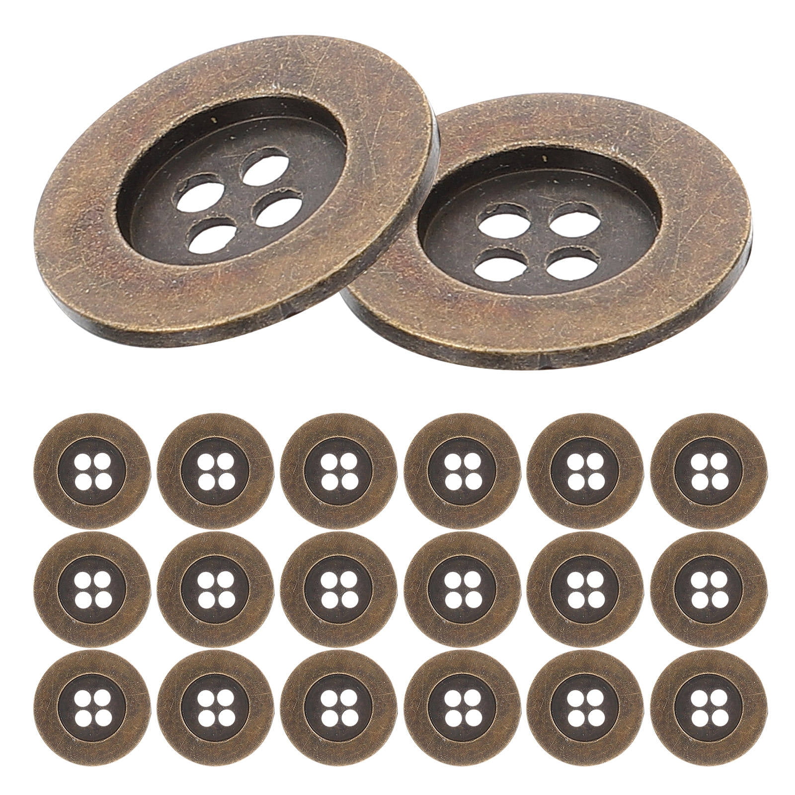 SOPOTUTU Zinc Alloy Buttons Circular Wide Edge Button Copper 20Pcs ...
