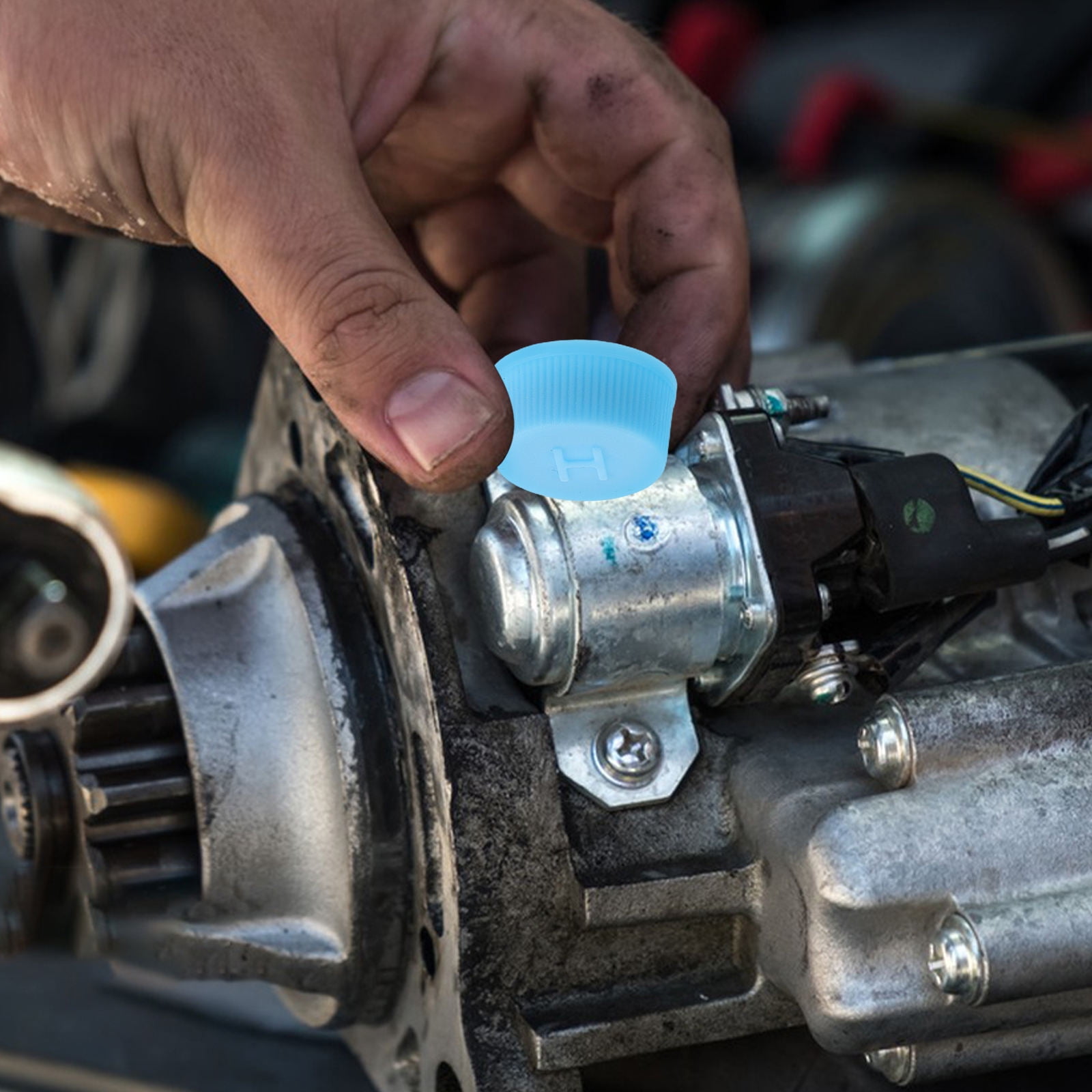 SOPOTUTU Air Conditioning Valve Core Caps Sky-Blue 20Pcs 0.6*0.6*0.4In ...