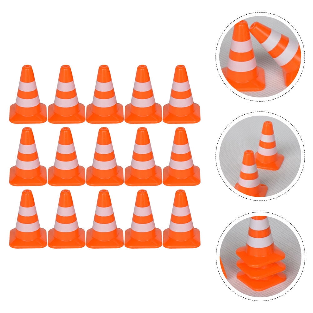 SOPOTUTU 21Pcs Small Cones Kids Orange ABS for Safety Awareness ...