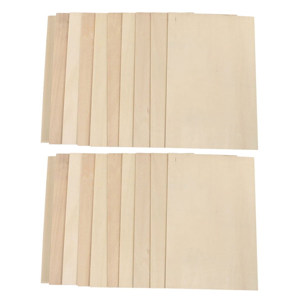 SOPOTUTU 24Pcs Wood Craft Boards Beige Wood Paintable Artists Building ...
