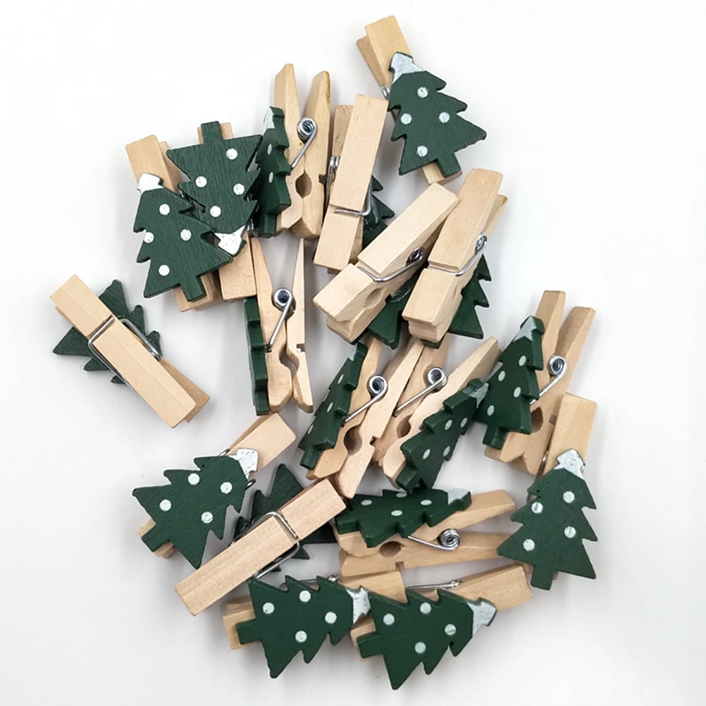 SOPOTUTU Mini Pegs For Photos Christmas 25Pcs 1.4In X 0.3In - Walmart.com