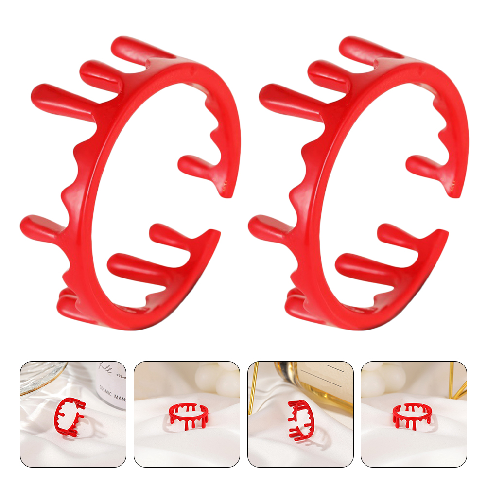 SOPOTUTU 2Pack Blood Rings Red Color Circular Shape Part Favors For Women Men Jewellery ...