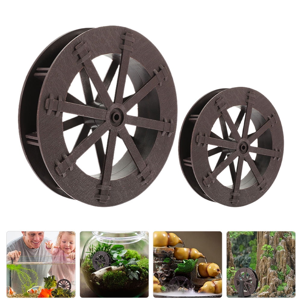 SOPOTUTU Traditional Shui Design Waterwheel for Indoor Use 2Pcs Dark ...