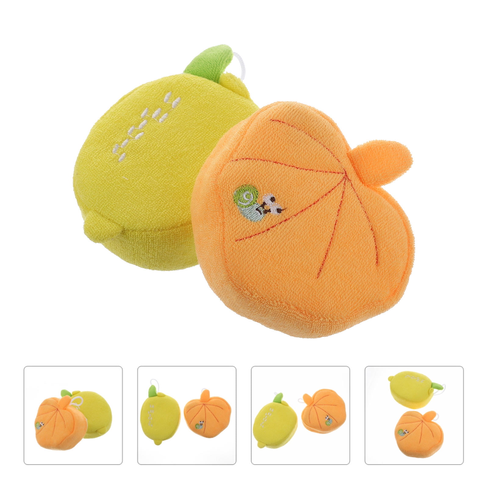 SOPOTUTU 2Pcs Assorted Color Fruit Shapes Bathing Sponge Balls for ...