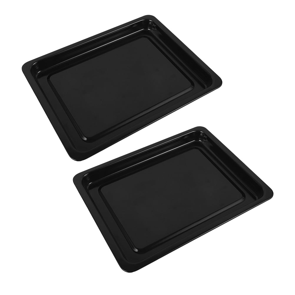SOPOTUTU 2Pcs Black Enamel Oven Tray Set Commercial Baking Pan for Home ...
