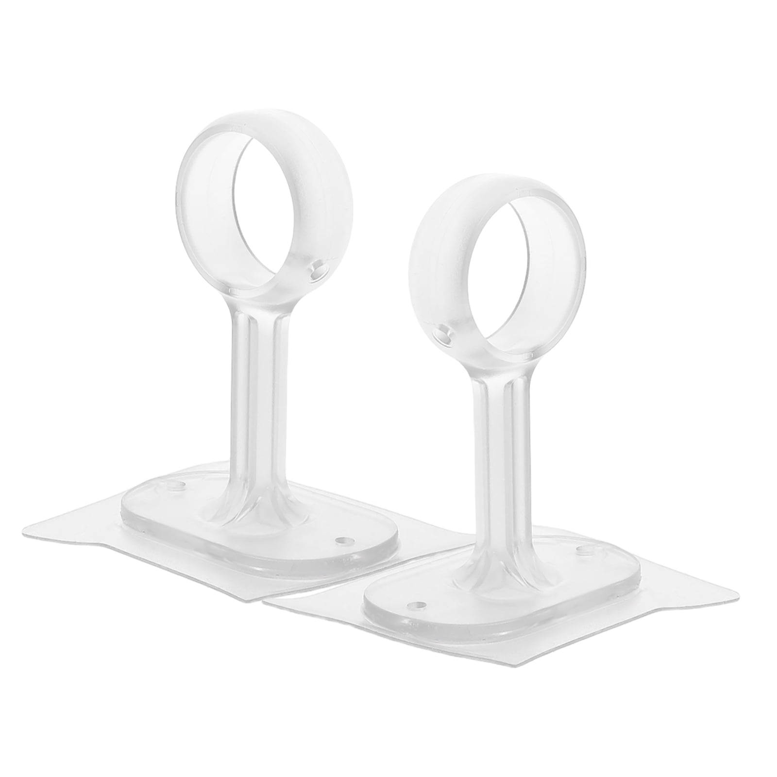 SOPOTUTU No Drill Curtain Rod Bracket Sleek Transparent ABS 2Pcs ...