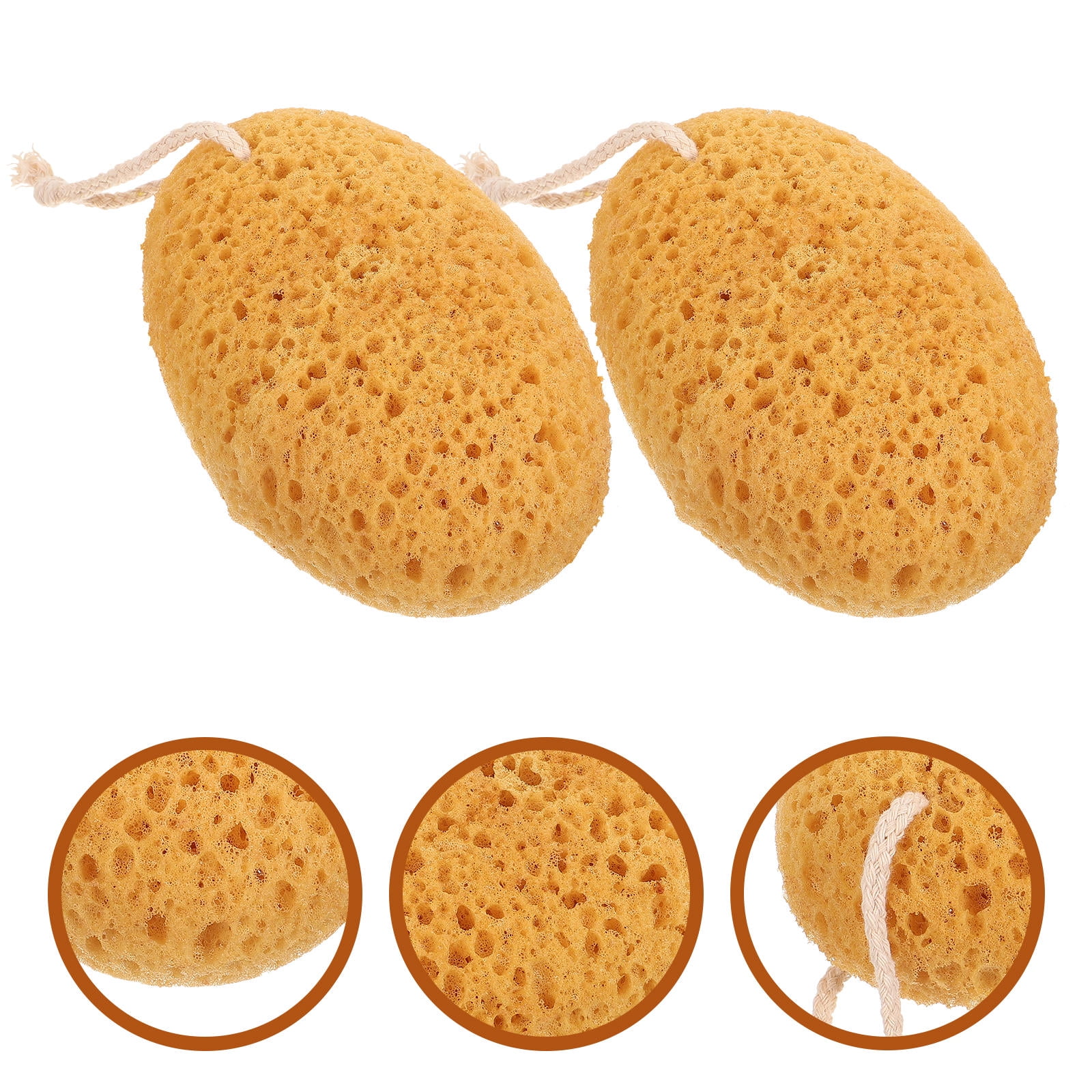 SOPOTUTU Exfoliating Sponges Orange Polymeric Sponge 2Pcs 6.10X3.94X2 ...