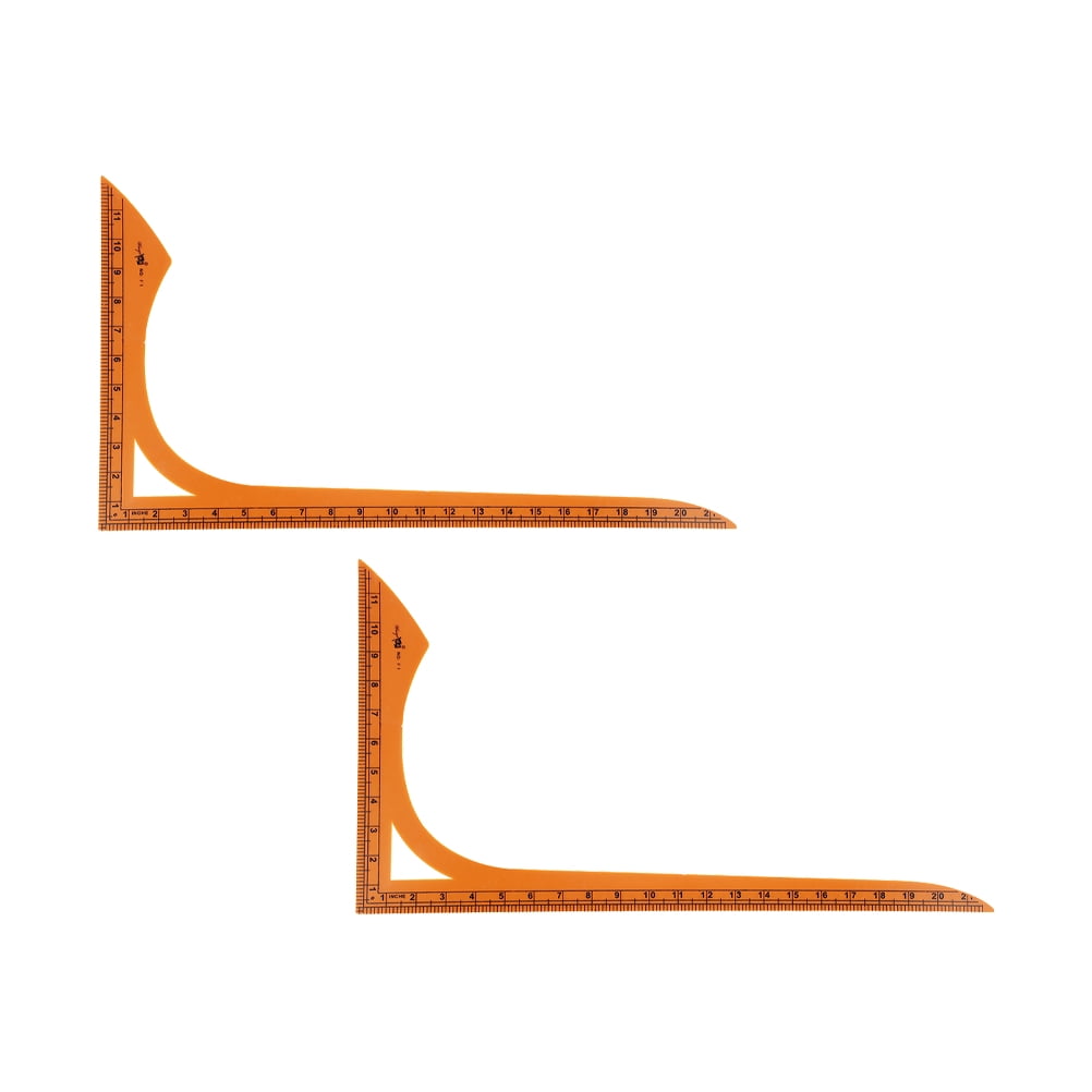SOPOTUTU 2Pcs L Shape Ruler for Sewing Measurement Orange Plastic ...