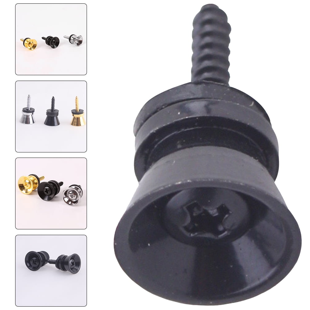 SOPOTUTU Durable Metal Guitar Strap Buttons Black for Various ...