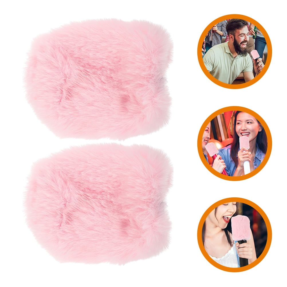 SOPOTUTU 2Pcs Pink Microphone Furry Windscreen Muff Accessory for ...