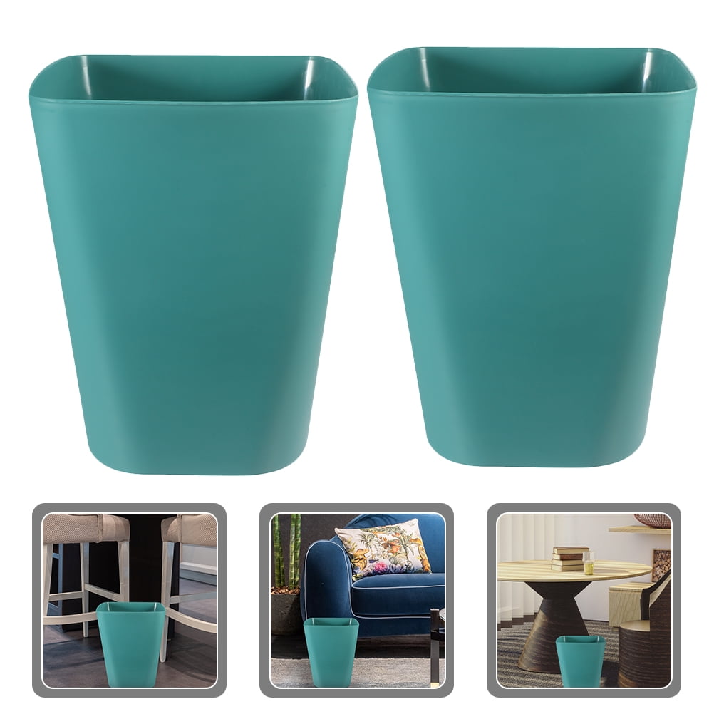 SOPOTUTU 2Pcs Home Use Trash Container Green Plastic Waste Bin for ...