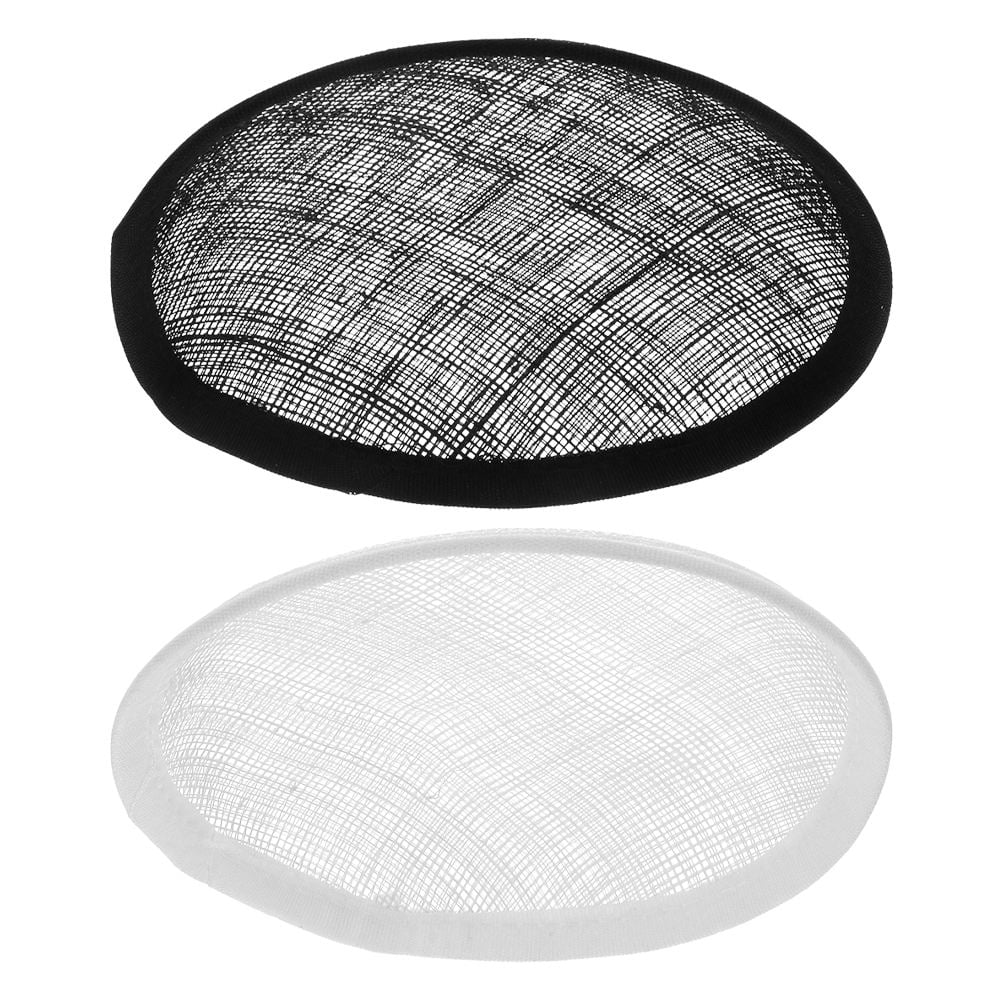 SOPOTUTU 2Pcs Sinamay Fascinator Hat Base Round Shape with Netting for ...