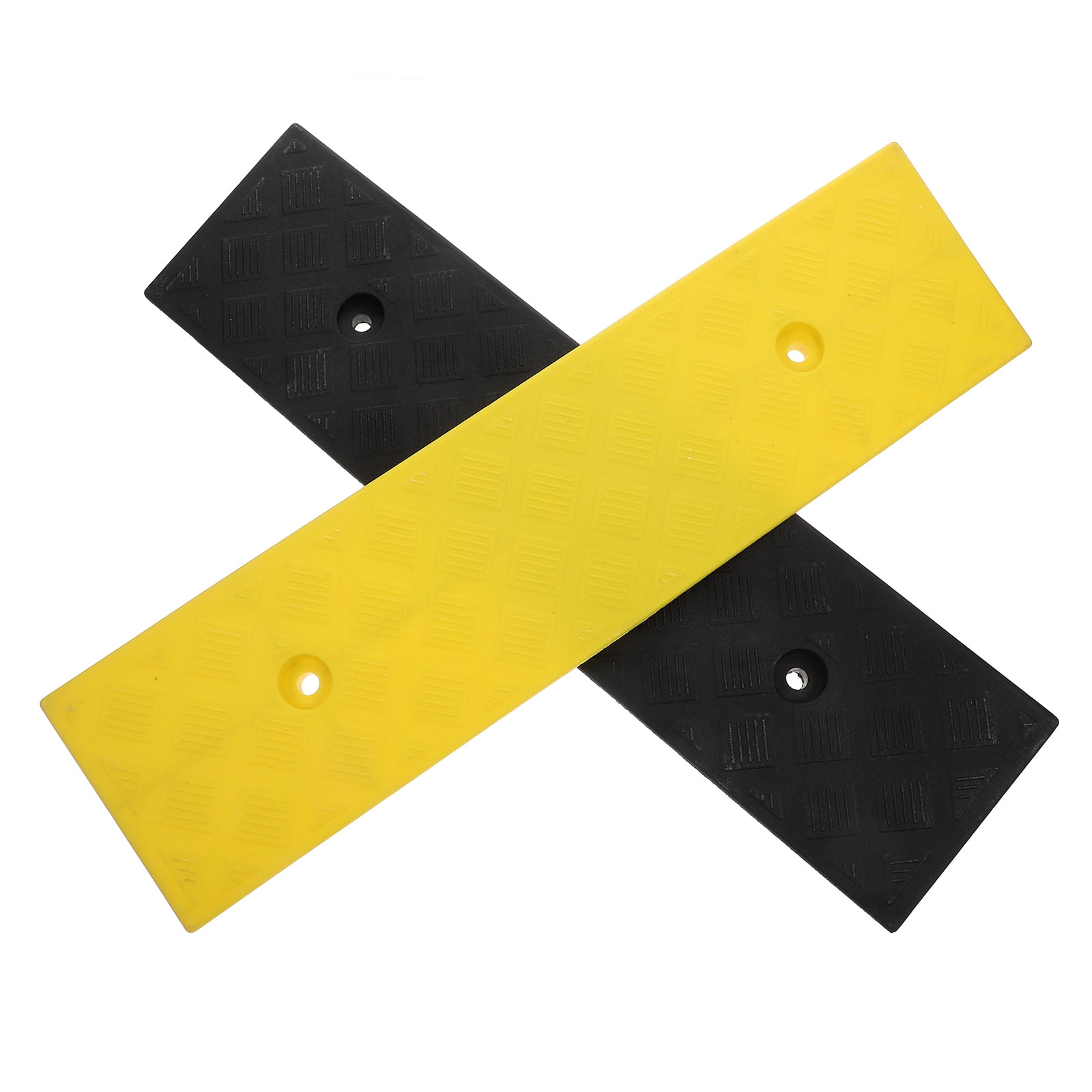 SOPOTUTU 2Pcs Stair Carpet Tread Driveway Ramp Yellow Rubber Ramp for ...