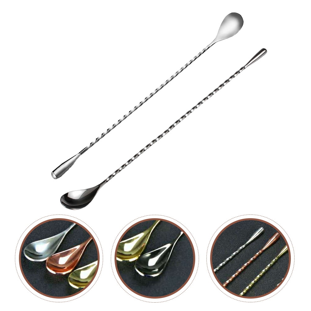 SOPOTUTU Stainless Steel Long Handle Stirring Spoons 2Pack for Home Use ...