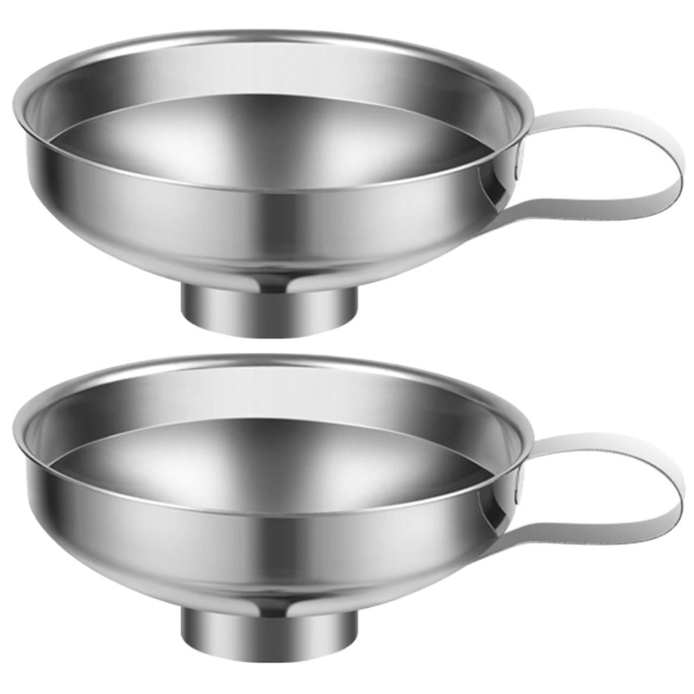 SOPOTUTU 2pcs Stainless Steel Funnel Large Diameter Kitchen Tool Silver ...