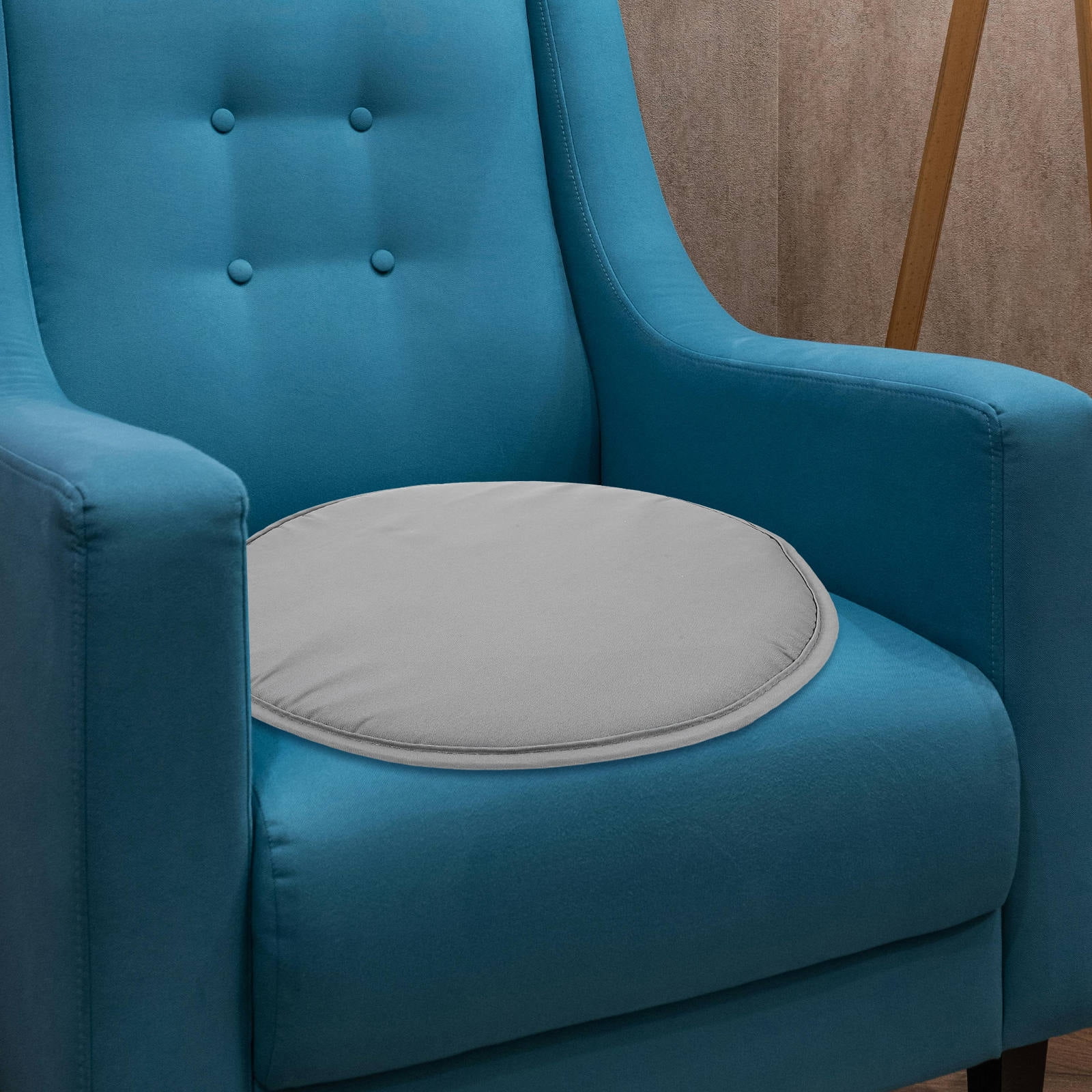 SOPOTUTU 2Set Round Sponge Chair Cushion Grey Polyester for Home Use ...