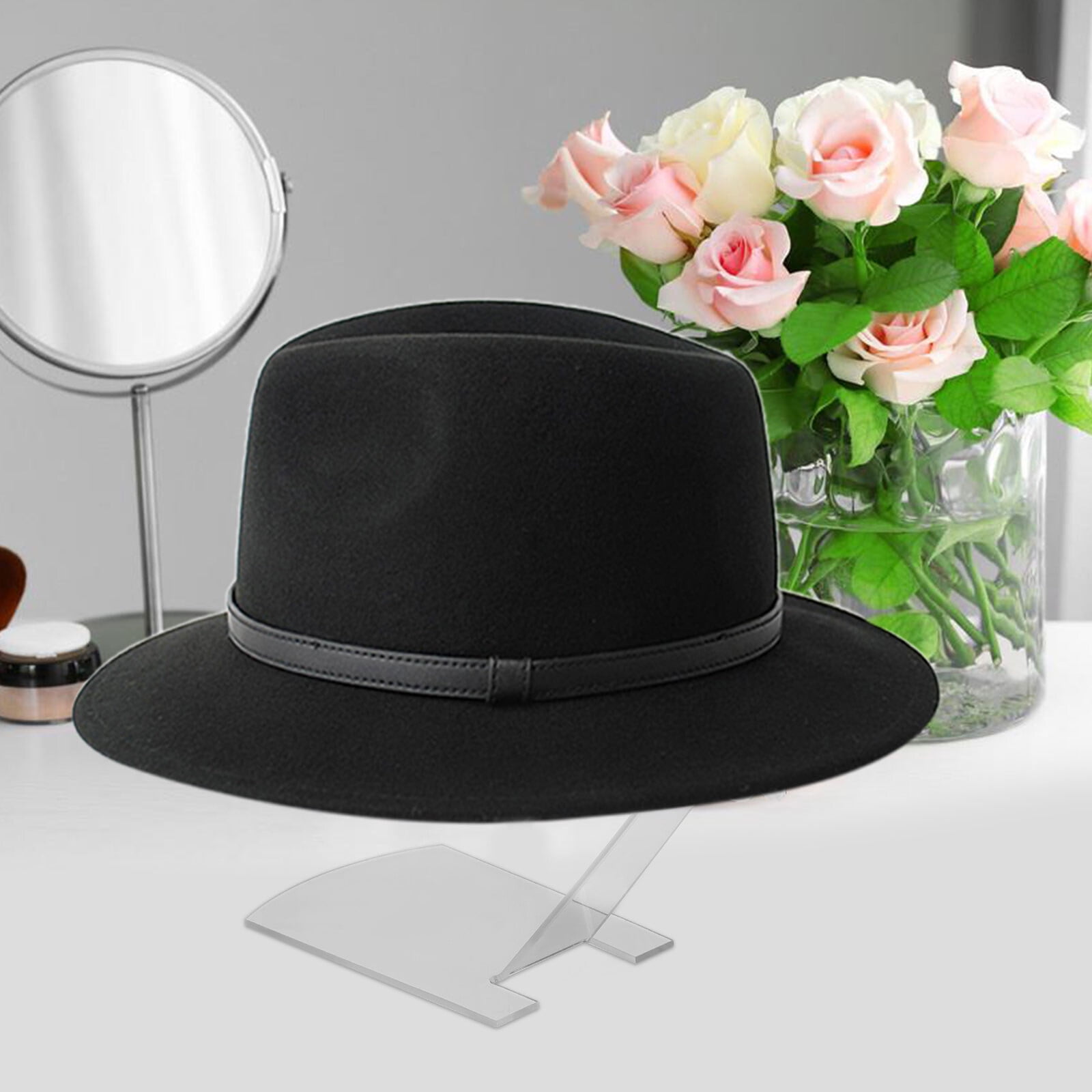 SOPOTUTU Round Clear Acrylic Hat and Headlamp Display Stand 2PCS for ...