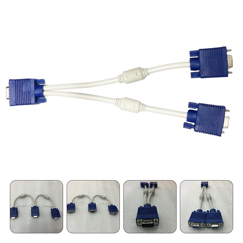 SOPOTUTU 2pcs Vga Splitter Cable Dual Vga Output Mirroring Adapter For ...