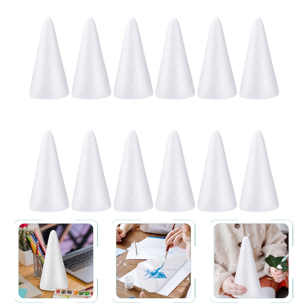 SOPOTUTU White Polystyrene Foam Cones 30pcs DIY Material for Kids ...