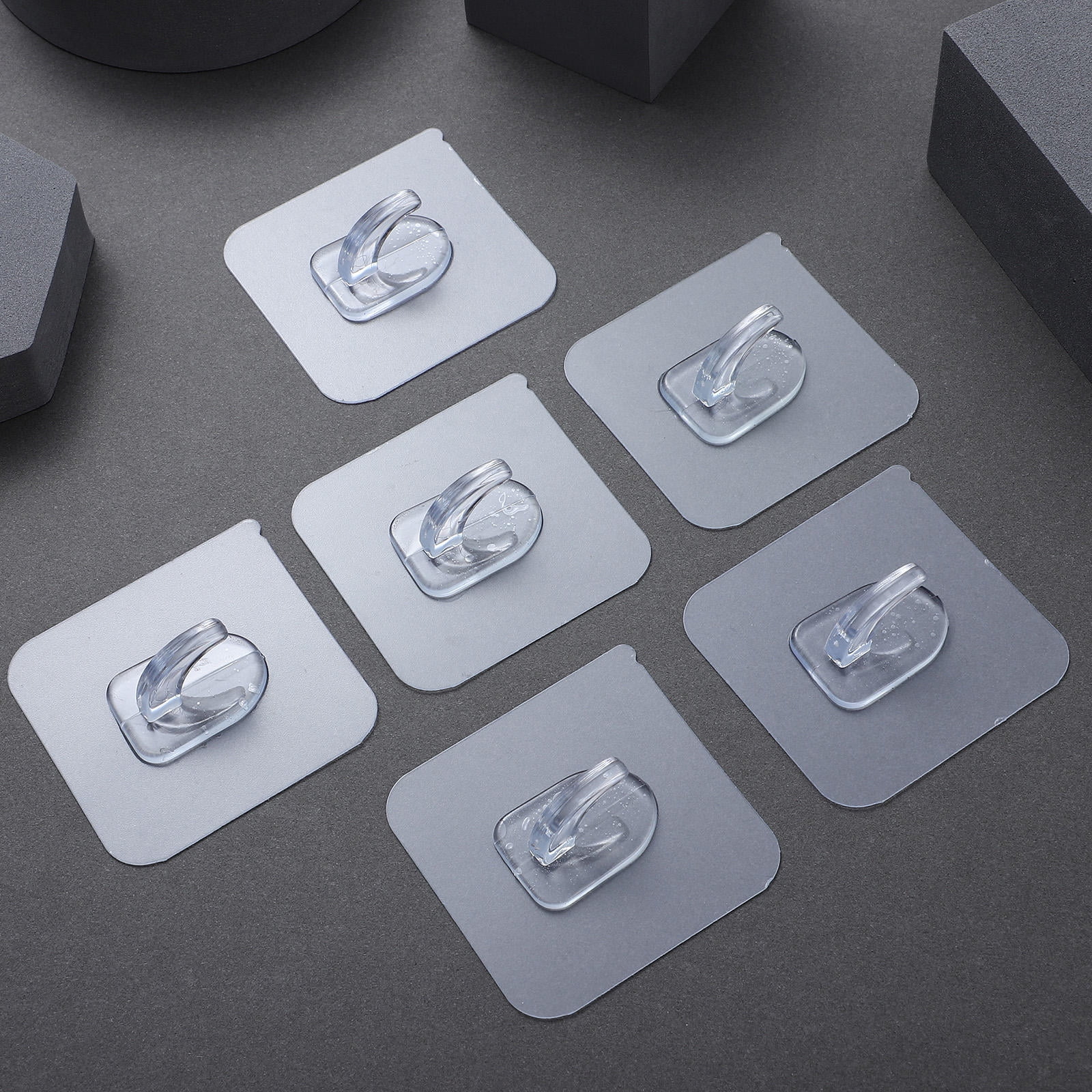 SOPOTUTU Transparent Self Adhesive Plastic Wall Hooks 30 Pcs Kitchen ...