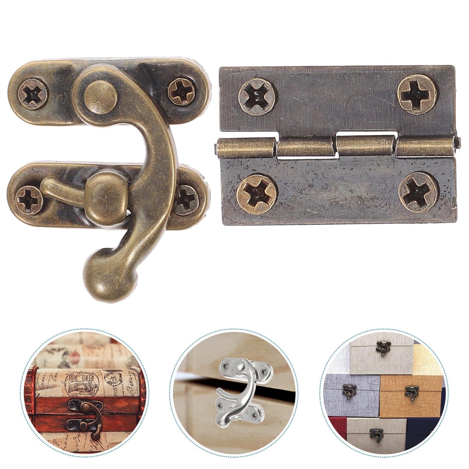 SOPOTUTU 32Set Tiny Hinges Clasp Latch Replacement Hardware for Wine ...