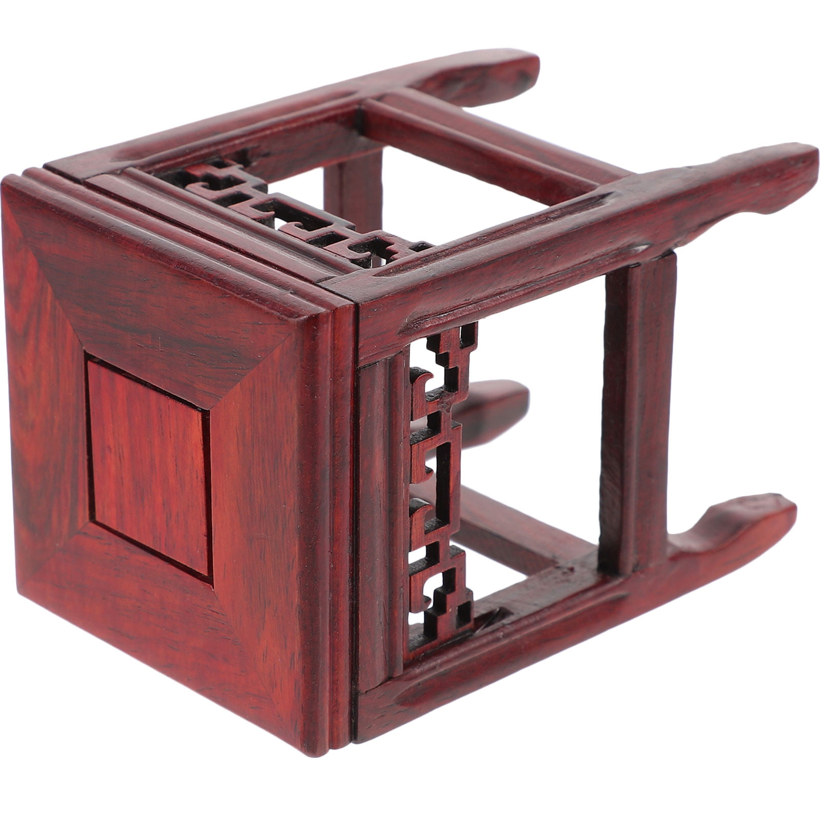 SOPOTUTU Dark Red Wooden Flower Pot Stand Antique Style for Home ...