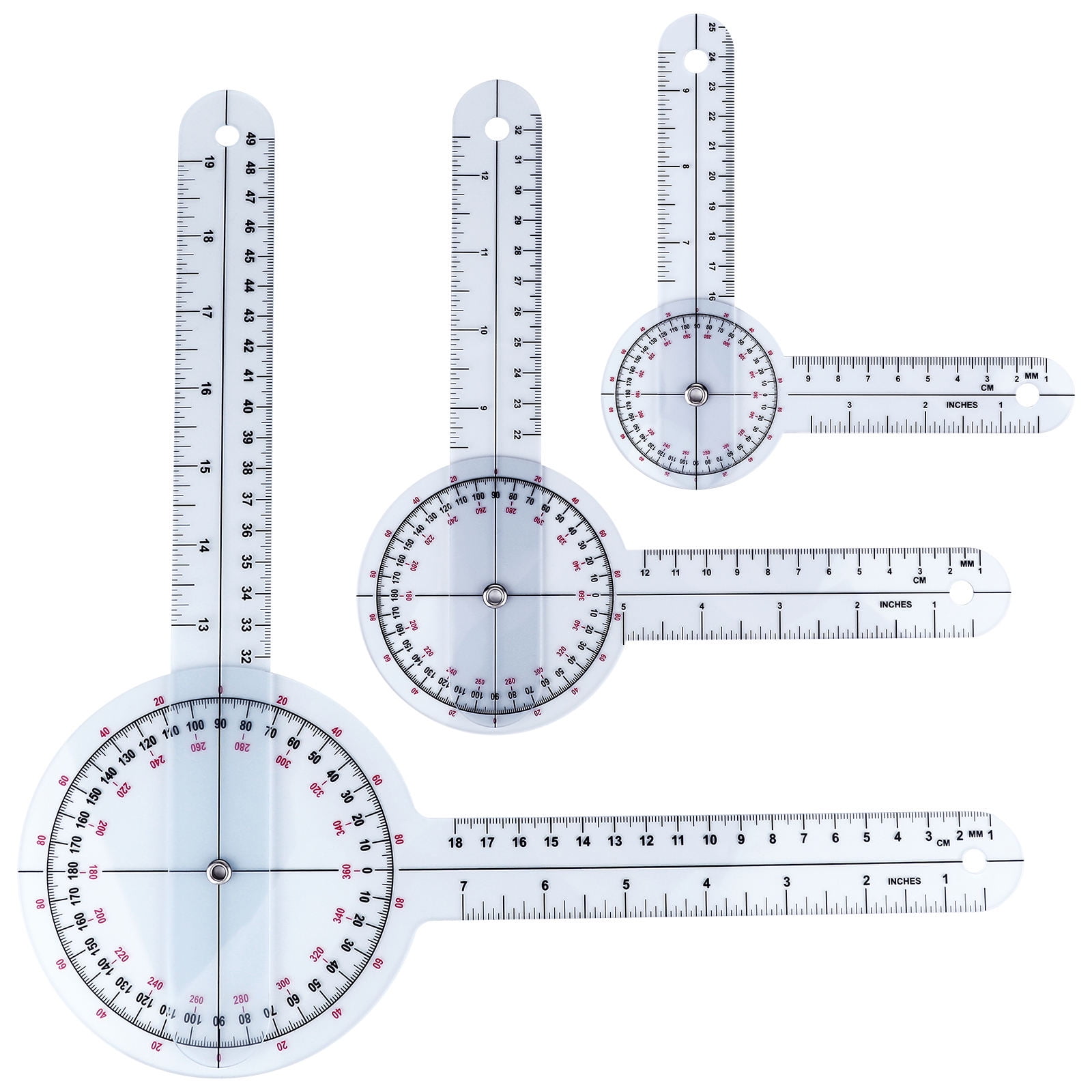 SOPOTUTU 3Pcs Degree Measuring Tool Protractor Ruler for Physical ...