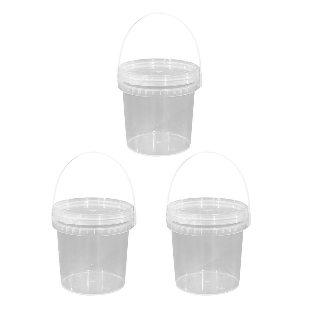 SOPOTUTU 3Pcs Ice Cream Storage Containers Transparent Round Plastic ...
