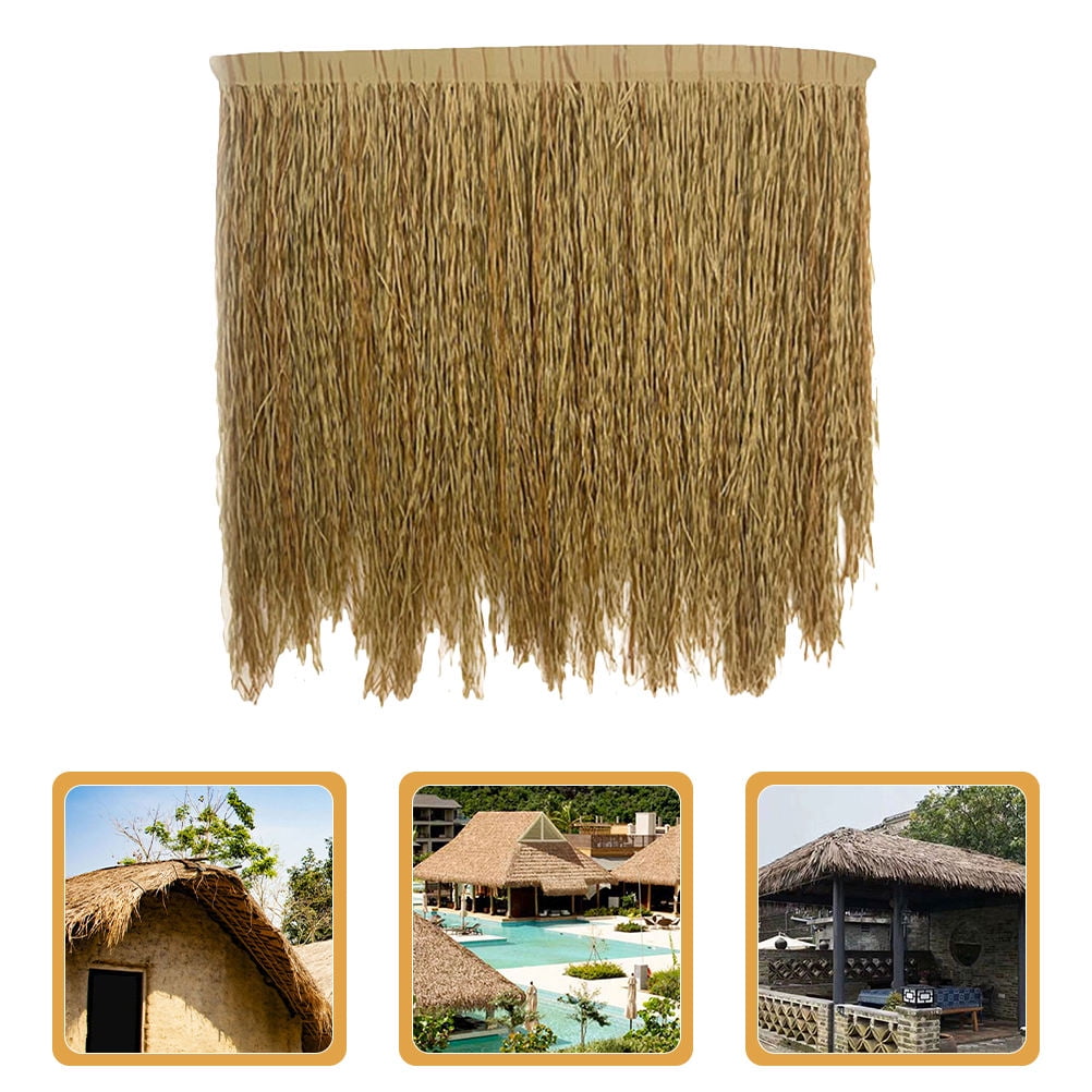 SOPOTUTU 3Pcs Imitation Thatch Diy Roof Square Yellow Multi 19.65X19 ...