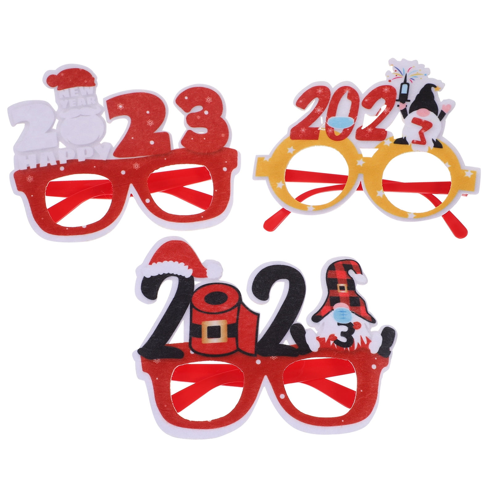 SOPOTUTU 3Set New Year Party Eyewear for Friends White Plastic 15.50X11 ...